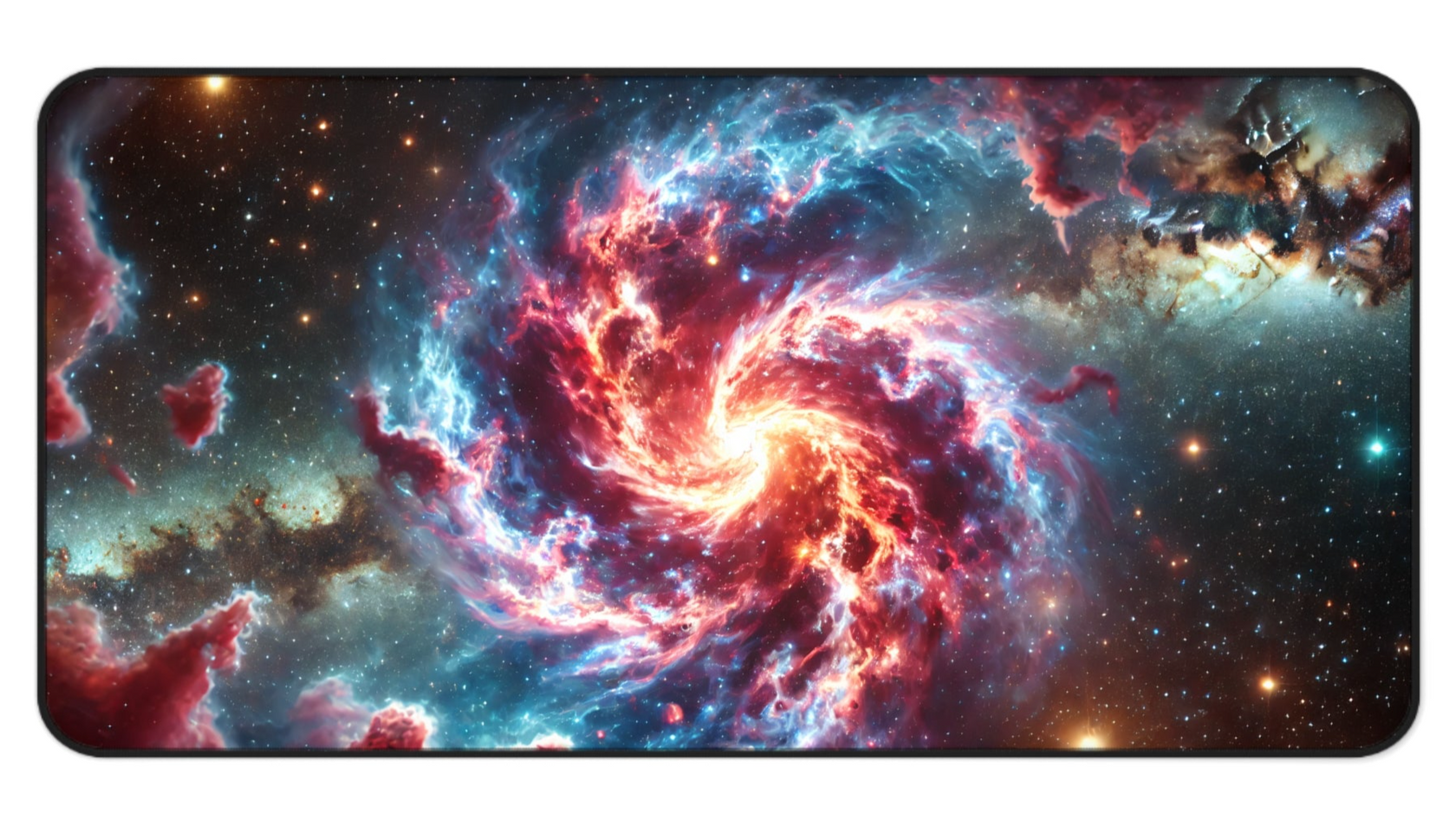 Swirling Nebula Space Desk Mat - 31.5x15.5 Inch Neoprene Gaming and Of ...