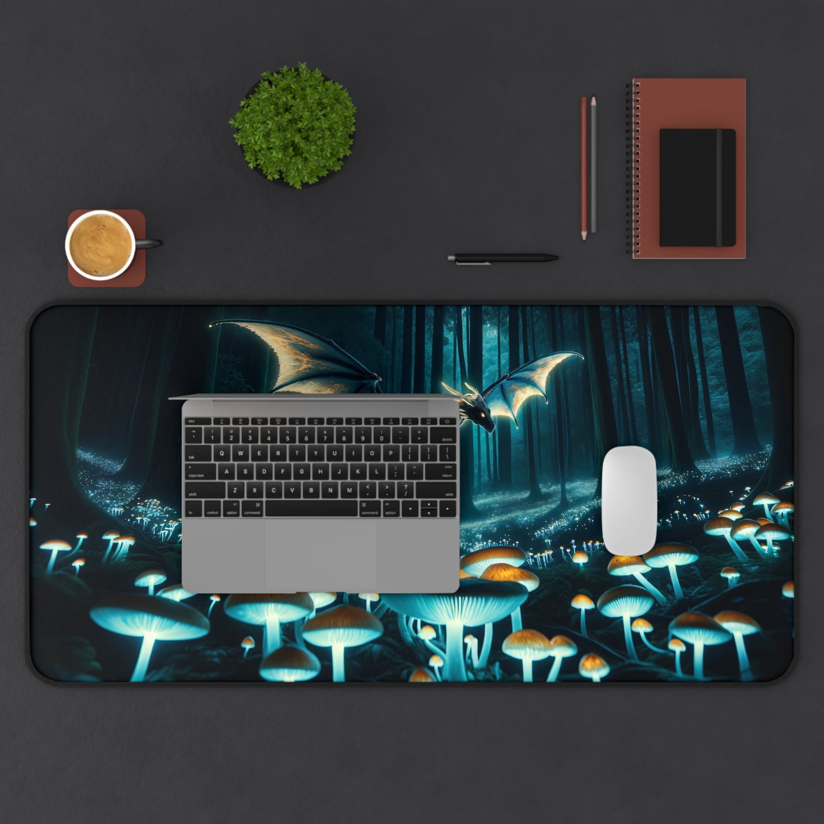 Mystical Dragon Bioluminescent Gaming Desk Mat - 31.5"x15.5 – Shiitake ...