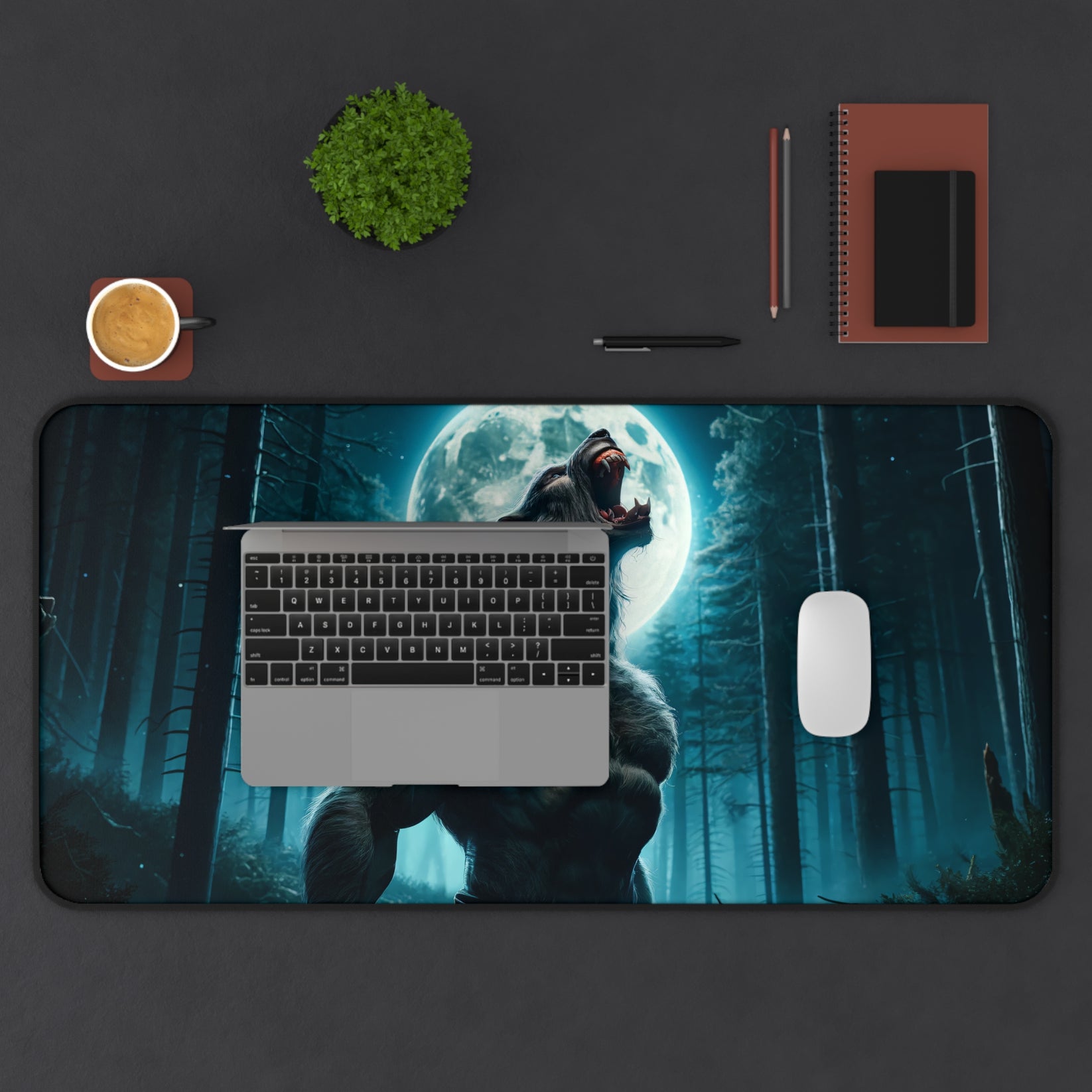 Werewolf Full Moon Gaming Desk Mat (31.5"x15.5") – Shiitake Products