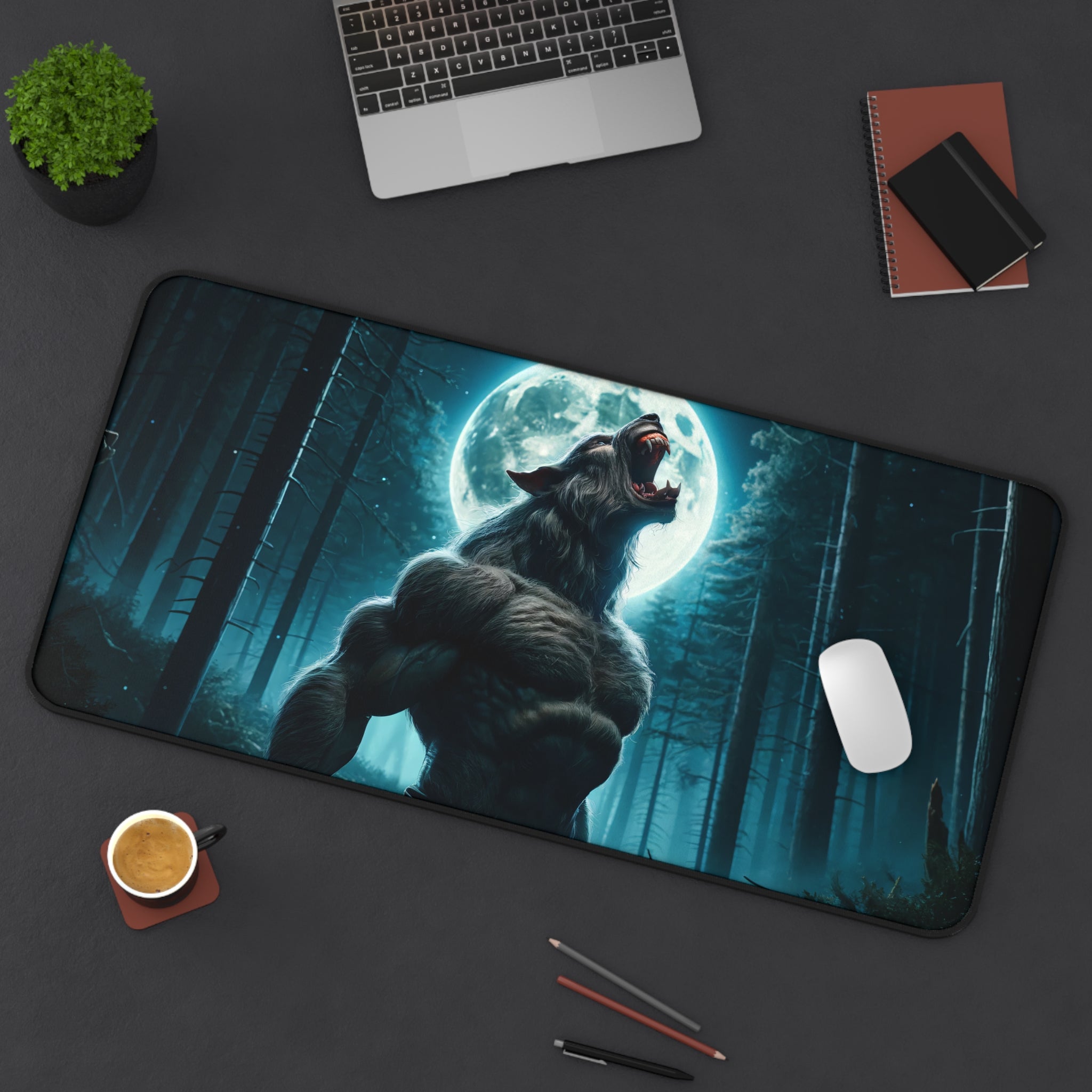 Werewolf Full Moon Gaming Desk Mat (31.5"x15.5") – Shiitake Products